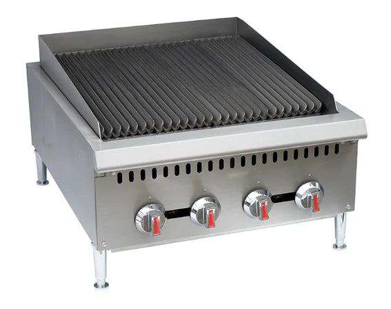 Canco GCB-24L Natural Gas/Propane 24" Lava Rock Charbroiler (80,000 BT