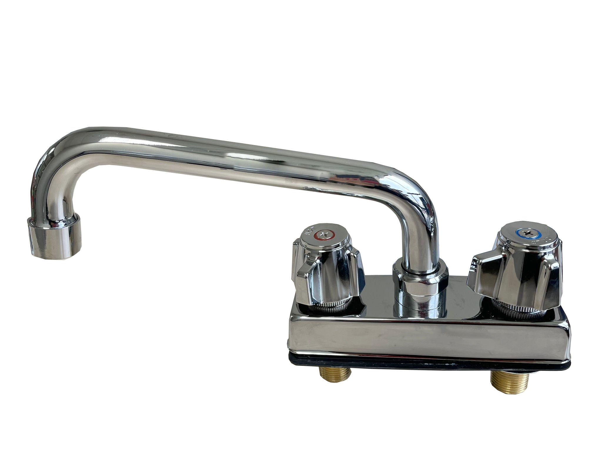 Omega Deck Mount Faucet with 4" Low Lead Gooseneck Faucet for Hand Sin