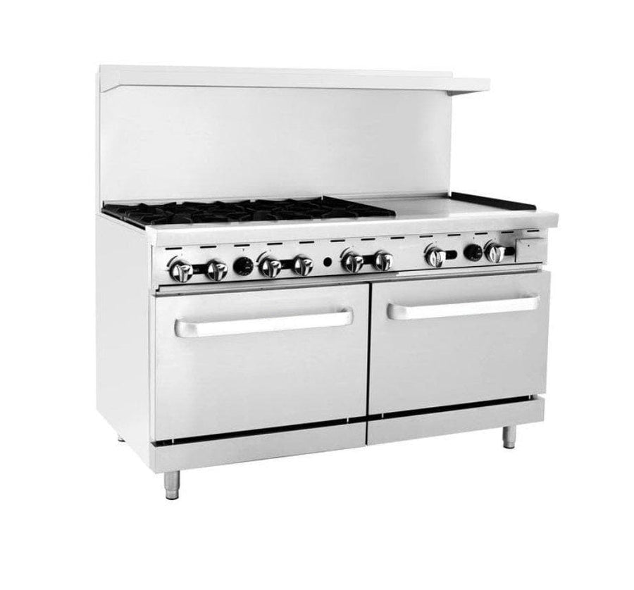 Omega ATO 6B24G Natural Gas 6 Burners with 24 Griddle Stove Top Range